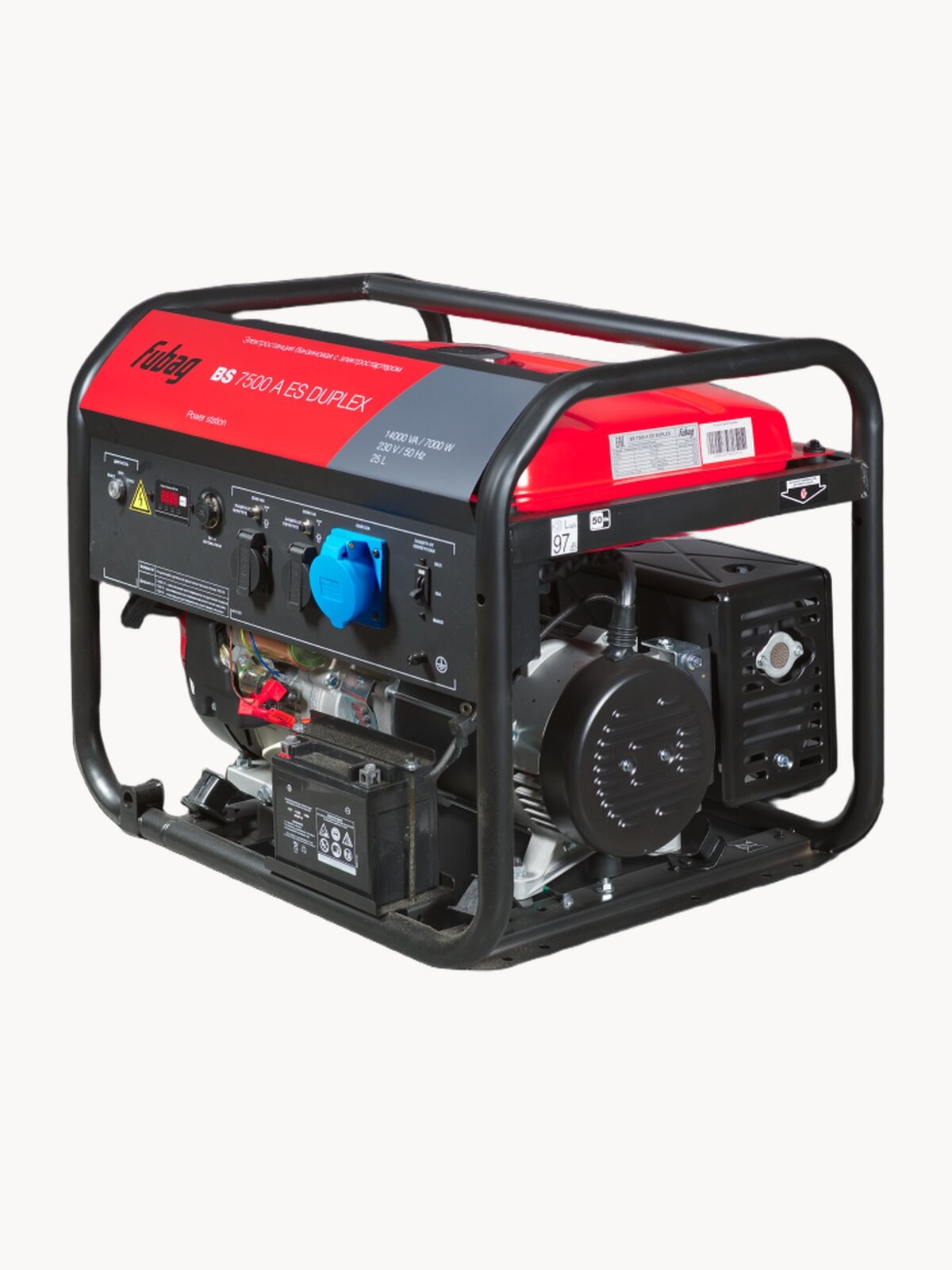 Генератор бензиновый FUBAG BS 7500 A ES DUPLEX, 7 кВт, 220 В