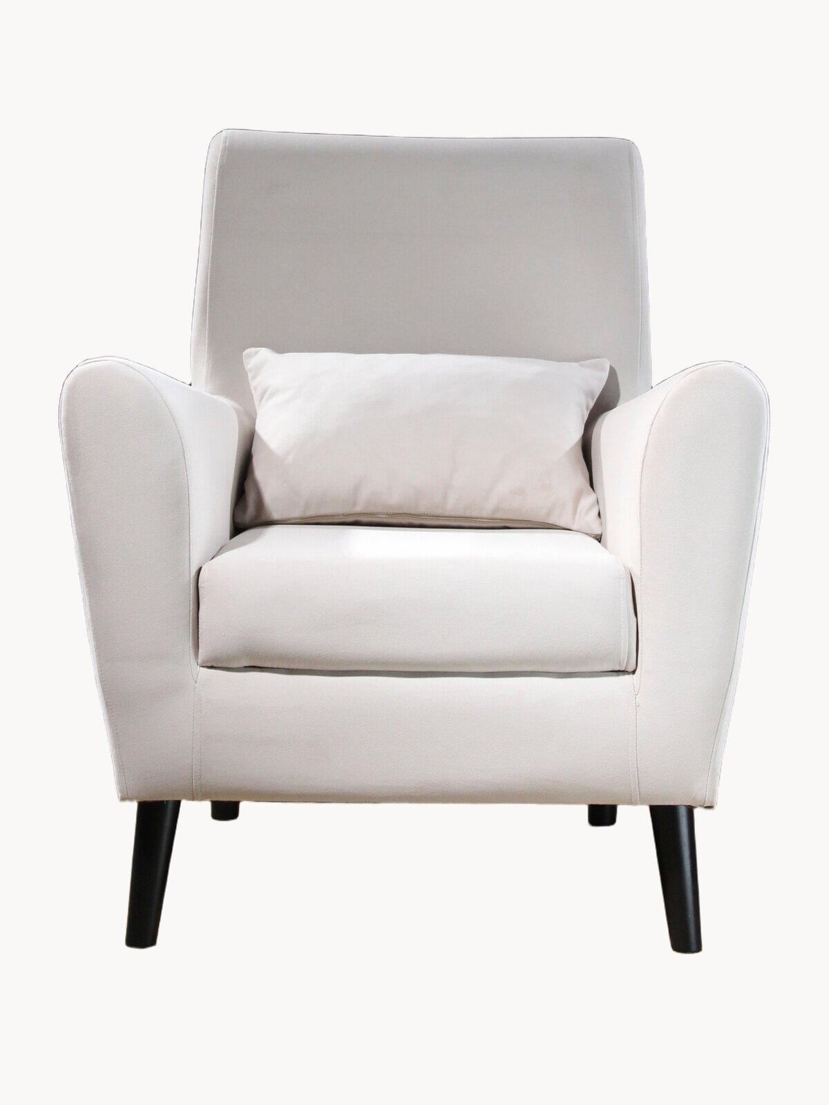 Кресло мягкое Грэйс Z-1 (светло-бежевый) на высоких ножках с подлокотниками в гостиную, офис, зону ожидания, салон красоты.