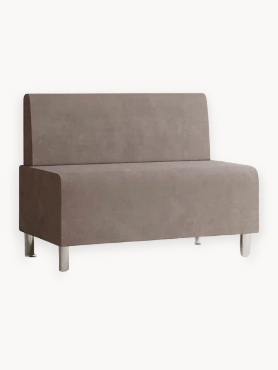 Диван прямой Десто без подлокотников бежевый велюр. Офис, дом, салон красоты, прихожая, гостиная, зона ожидания. Велюр.