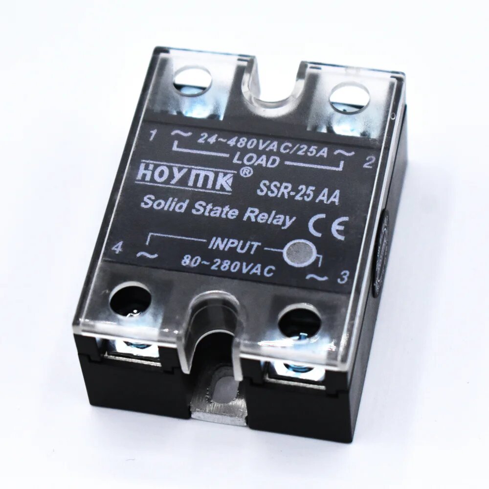 Реле твердотельное SSR-25AA 24-480VAC/25A 80-280VAC