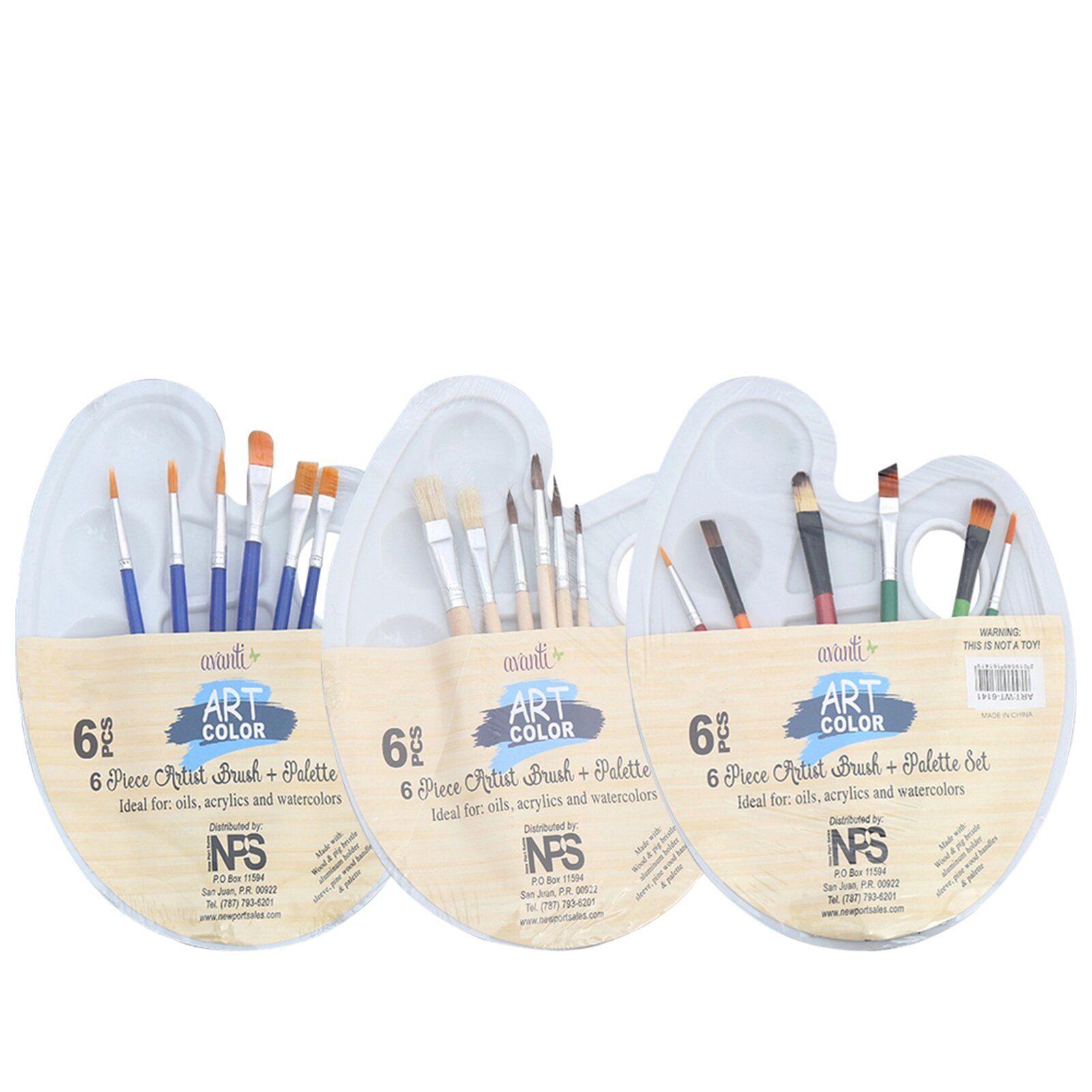 Набор палитр кистей для рисования, 6 шт. кисти для рисования и 1 шт, набор пластиковых лотков для палитр, принадлежности для художественной живописи для акварели, масла, акрила, гуаши