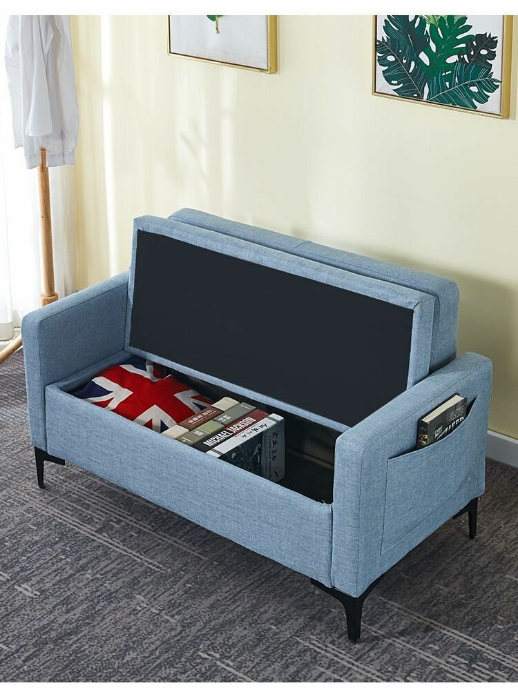 Диван, лен, ортопедический, скандинавский стиль, серый, ящик для белья