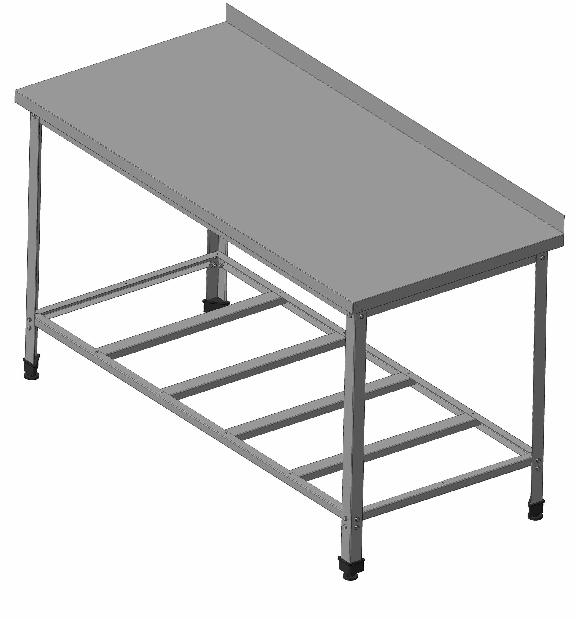 Стол пристенный производственный СРБО-Э-15/6, нержавеющая сталь