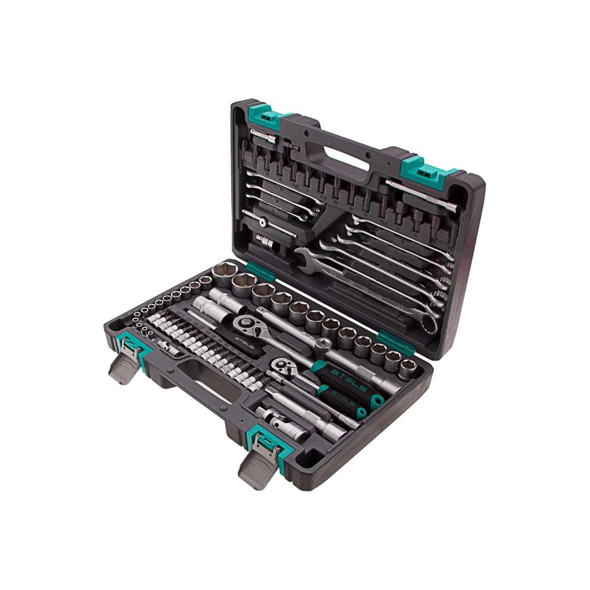 Наборы инструмента, 1/2", 1/4", CrV, пластиковый кейс 82