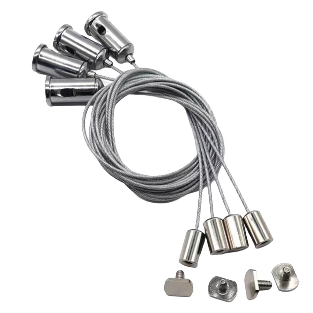 4шт Прочных Стальных Подвесных Тросов для Потолочного Освещения и Подвешивания Картин