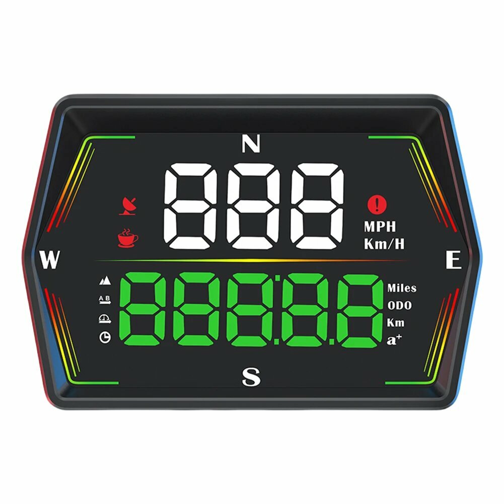G21 HUD GPS Автомобильный проекционный дисплей Цифровой спидометр Большой шрифт Компас Время превышения скорости Сигнализация для всех автомобилей Электронные аксессуары