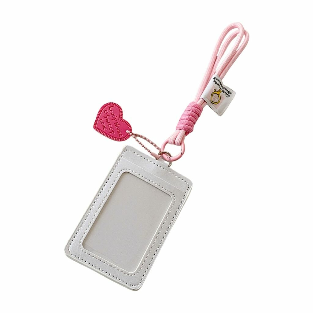 Держатель для карт на шнурке с двумя картами для девочек, однотонный держатель для карт-белый