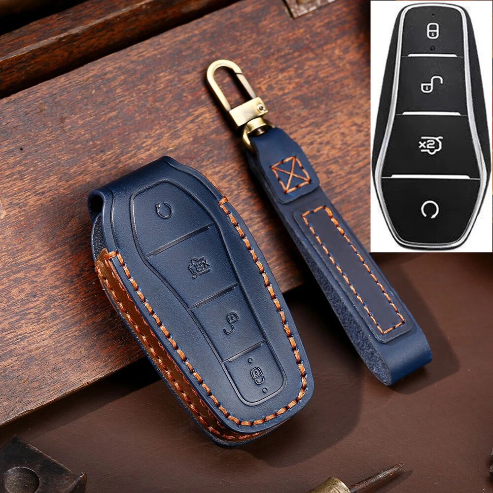 Кожаный ключ для BYD Tang EV600 Han EV Yuan ATTO 3 Song PLUS Pro MAX DMI Qin Seal Sedan Song Plus Key Cover Accessories