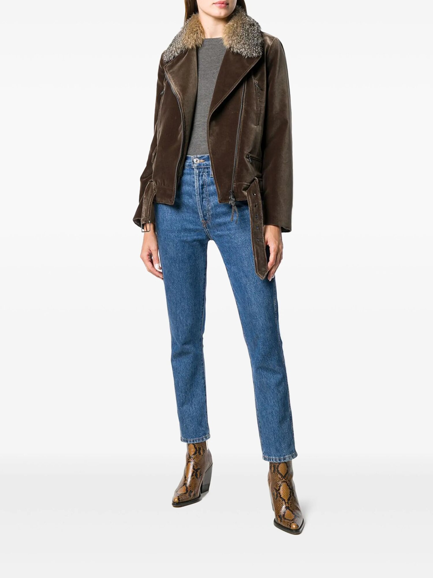 Свитер BRUNELLO CUCINELLI Long-sleeve fitted sweater, размер 42, , серый — фото 1