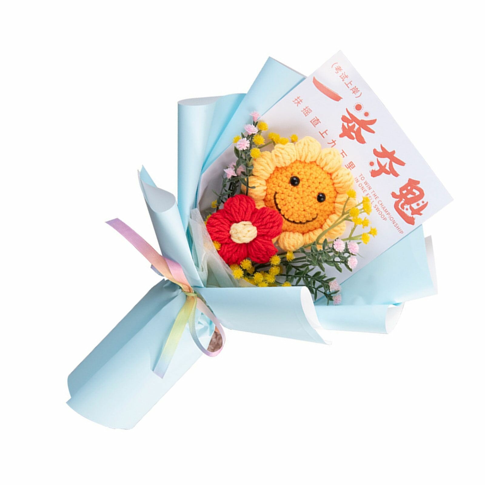 Вязаные цветы букеты для рождественского дня рождения подарка на выпускной день