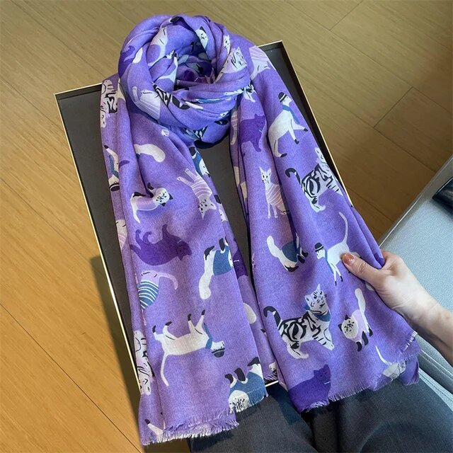 Вискозный шарф с рисунком таксы и собаки, бахрома, принт пуделя, мягкая вуаль, шали и накидки, пашмина, мусульманский хиджаб Sjaal 180*90 см