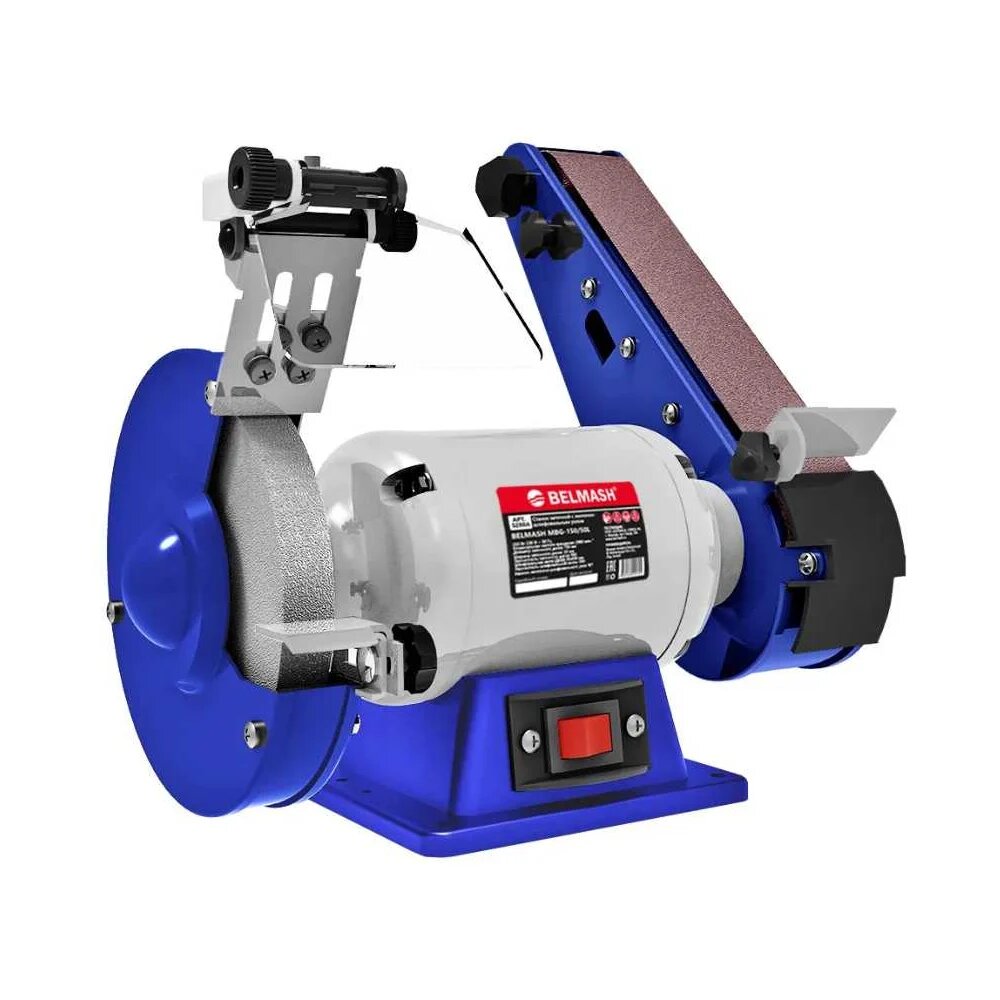 Станок заточной с ленточно‑шлифовальным узлом Белмаш BELMASH MBG‑150/50L S280A, профессиональный тип, электродвигатель