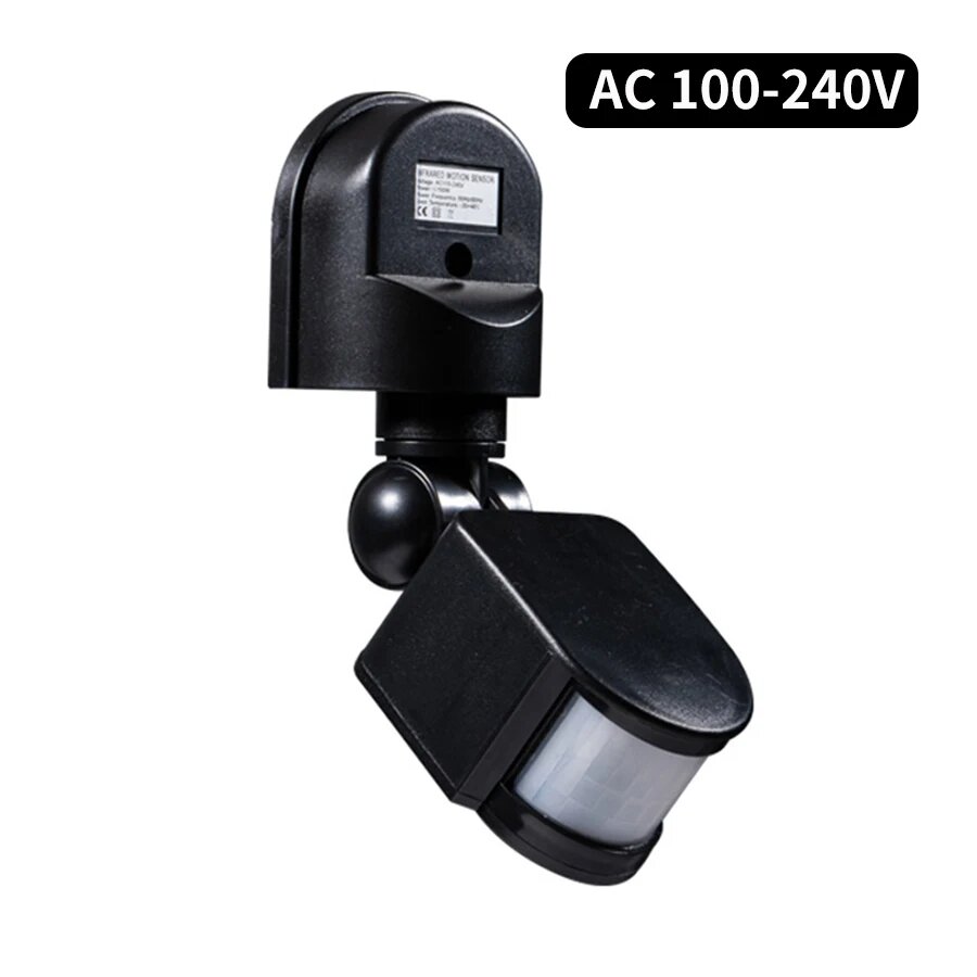 Датчик движения для улицы GGBEE PIR, Black, AC100-240V
