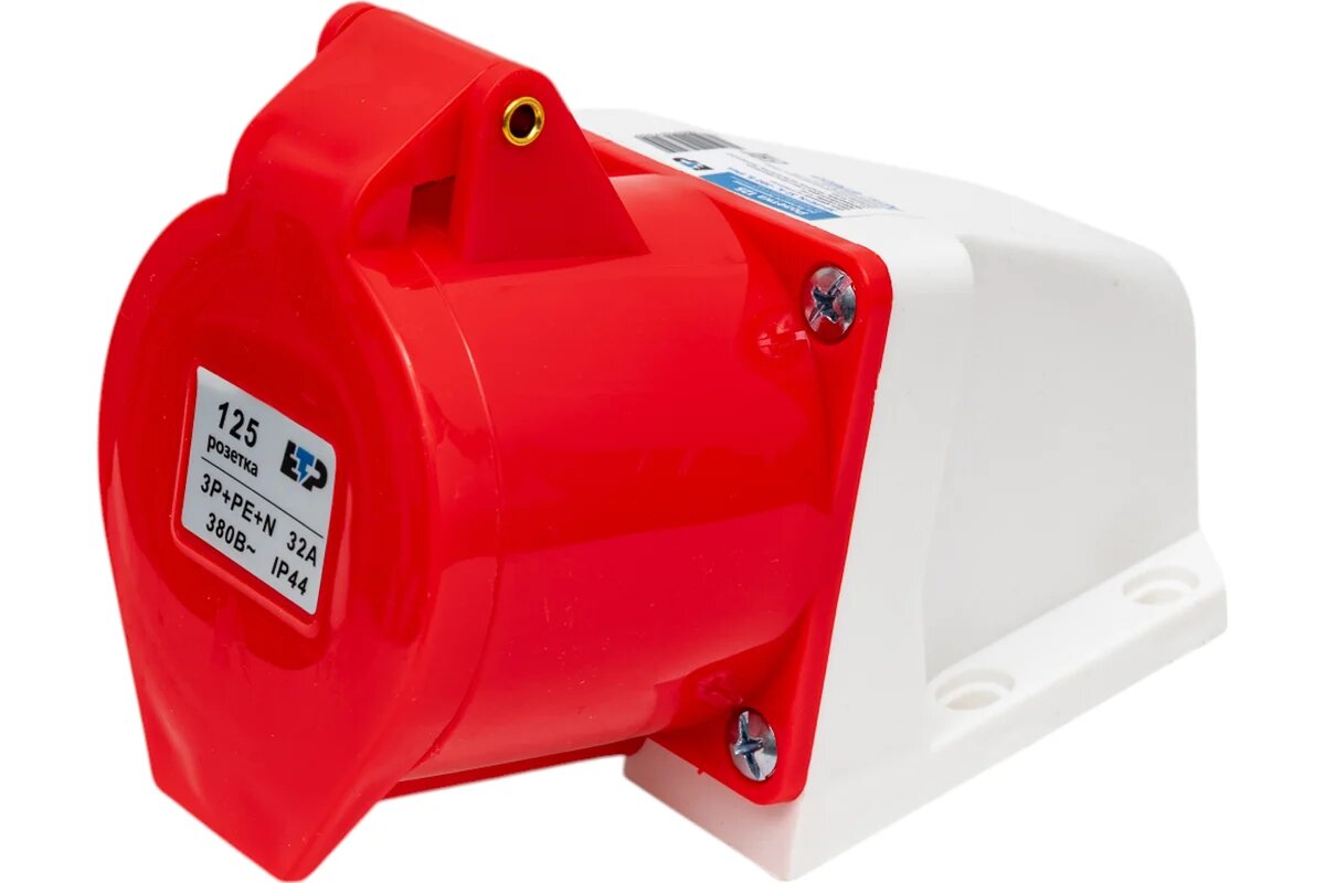 ЕТР силовая розетка 3P+PE+N 32A 380В IP44 67607 для монтажных работ в щитах