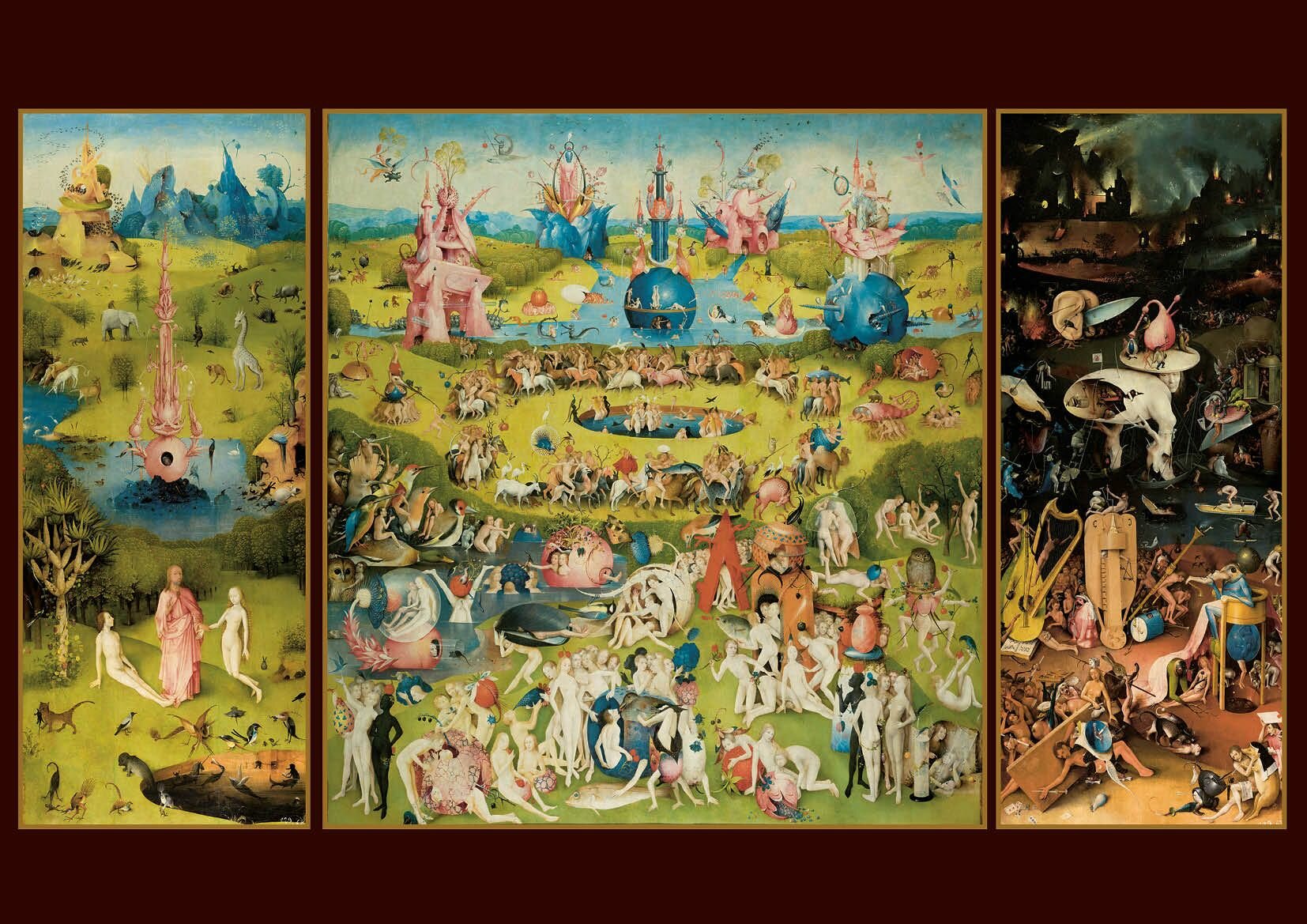 Постер. Иероним Босх. Сад земных наслаждений. Триптих. Формат А3.