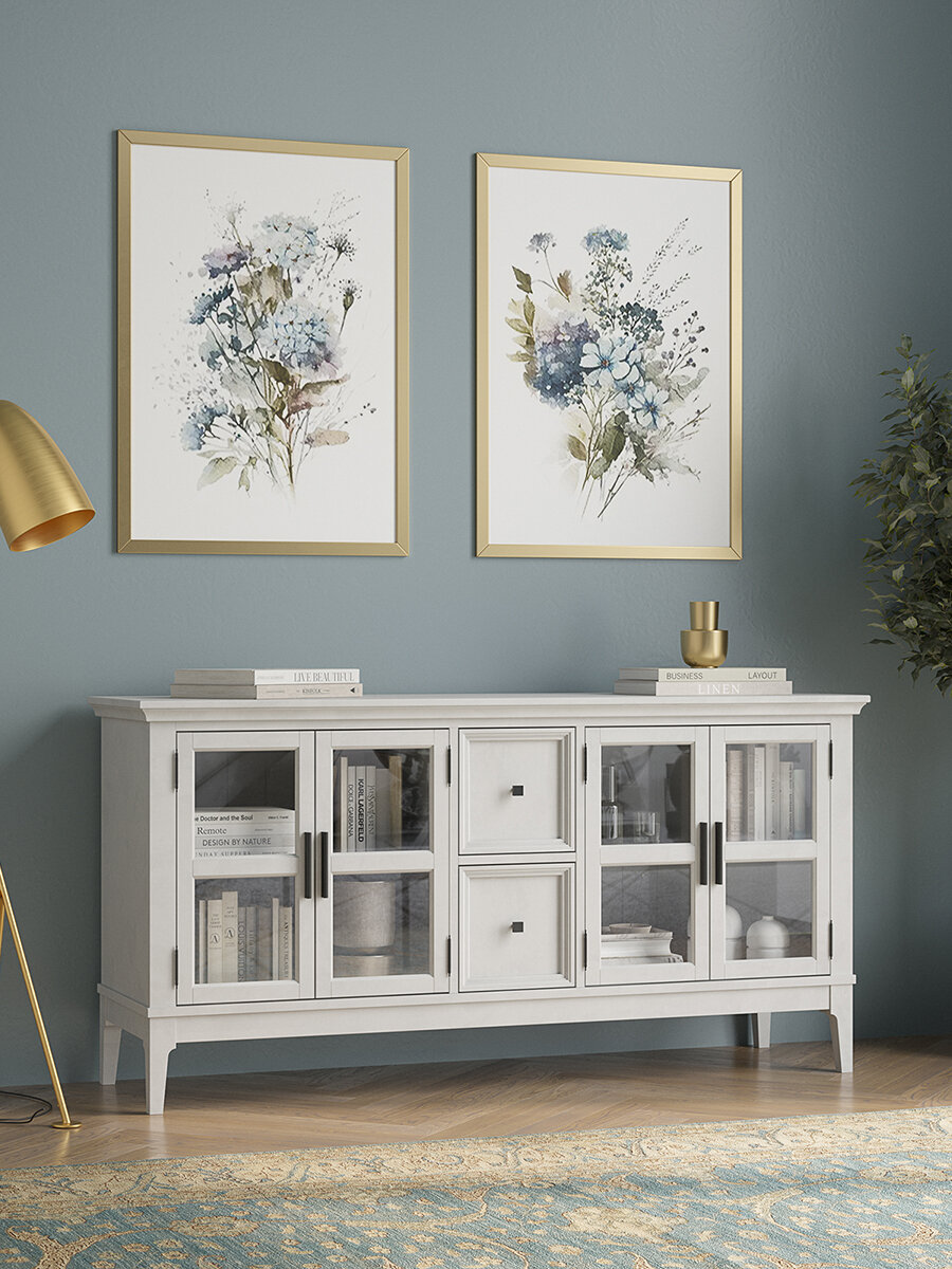 Тумба ТВ ММЦ Гостиная Квадро-С 42 (белый лак) из массива сосны