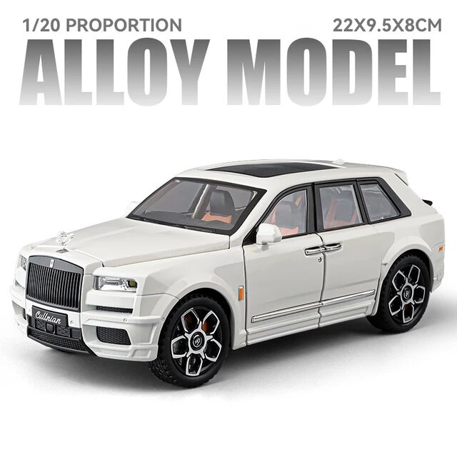 1:20 Rolls Royce Cullinan Black Badge SUV литая игрушечная модель автомобиля со звуком и светом детская игрушка коллекционная вещь подарок на день рождения