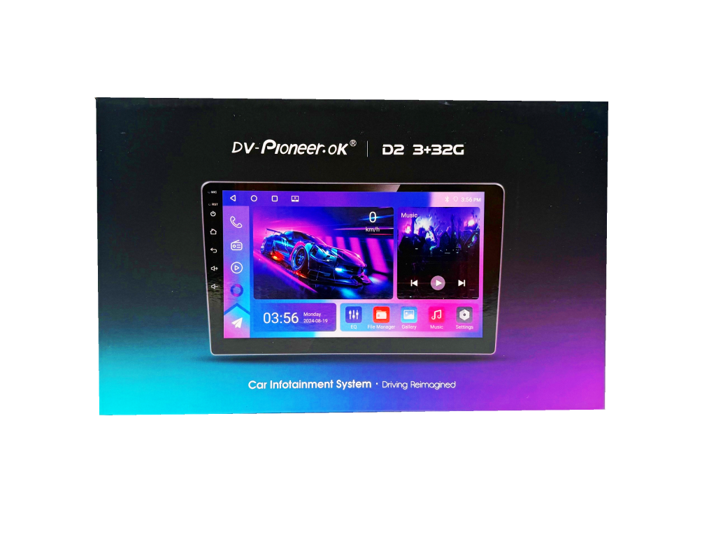 Автомагнитола DV-Pioneer. ok D2 3/32GB Андроид 15, 2Din, 9", GPS, Bluetooth, Wi-Fi