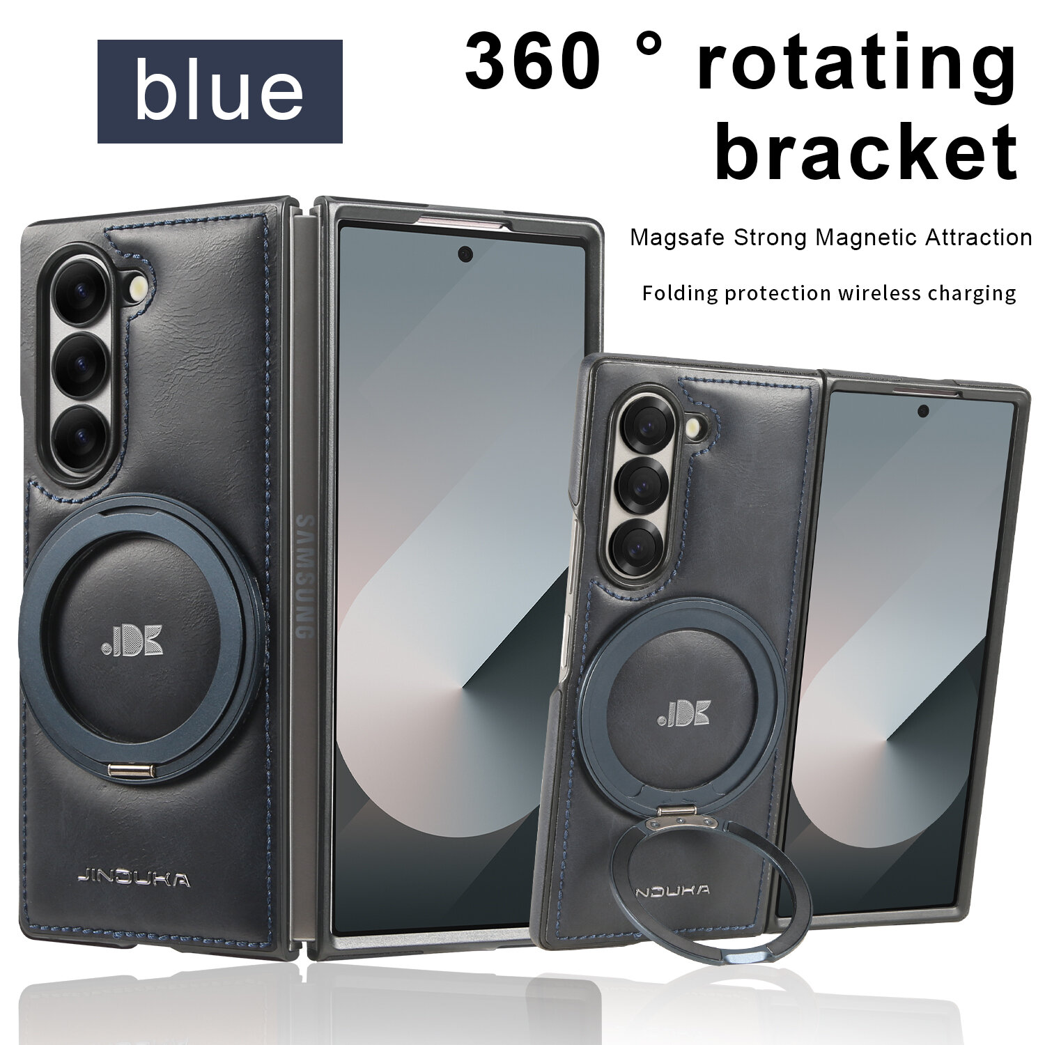 Подходит для Samsung Galaxy Z Fold 6 / Samsung Z Fold6 / Самсунг Галакси З Фолд 6 Чехлы для телефонов, подставка, soft touch,360° Полная защита, кобура, искусственная кожа, поликарбонат (PC), MagSafe