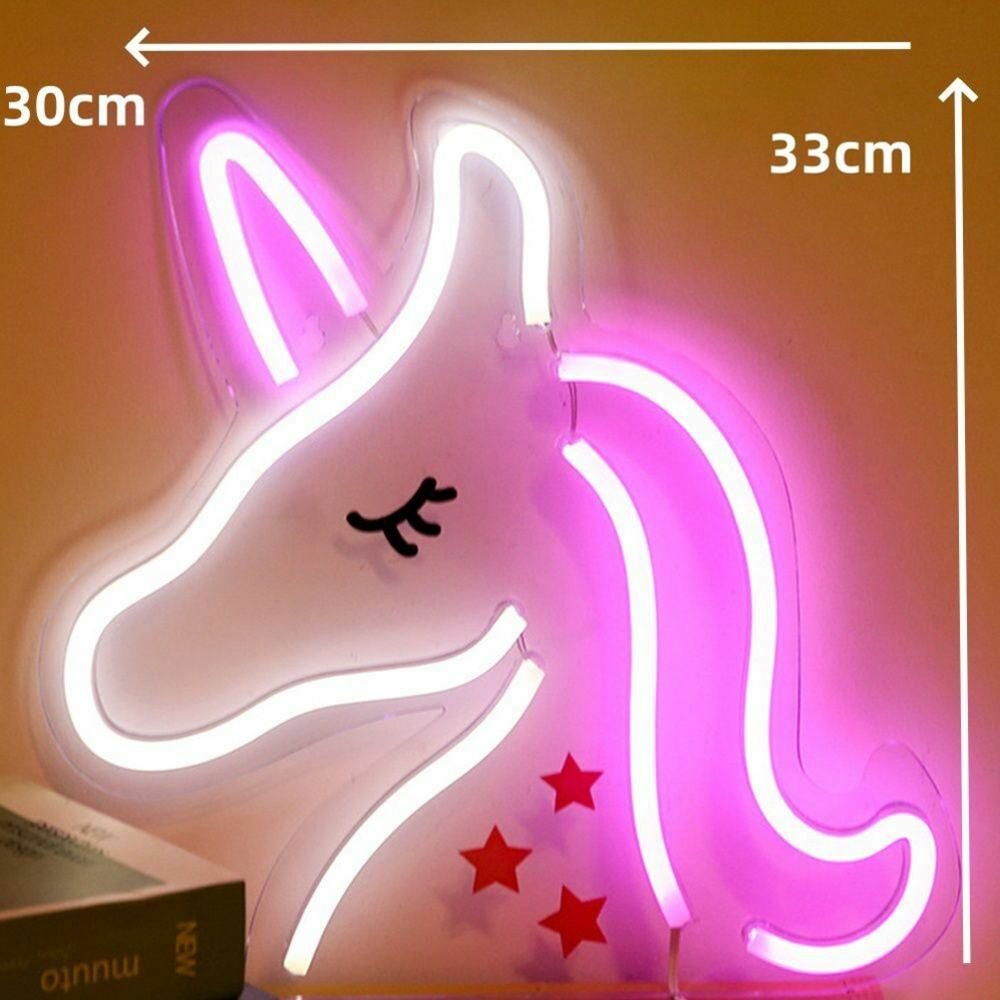 Неоновая LED-вывеска 30x33 см USB-питание, акриловая основа, для дома и праздников (настольная/настенная установка) — фото 1