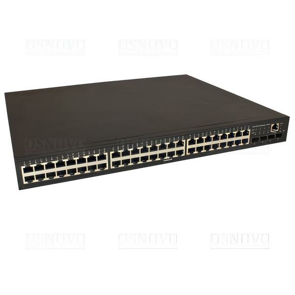 Коммутатор OSNOVO SW-84804/L(800W) L2 PoE Gigabit Ethernet на 48 RJ45 PoE + 4*GE SF управляемый, черный