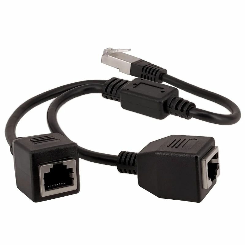 Разветвитель Ethernet RJ45 с 1 штырьковым разъемом на 2 гнездовых разъема, сетевой удлинитель LAN с поддержкой Cat7 Cat6 для подключения к Интернету