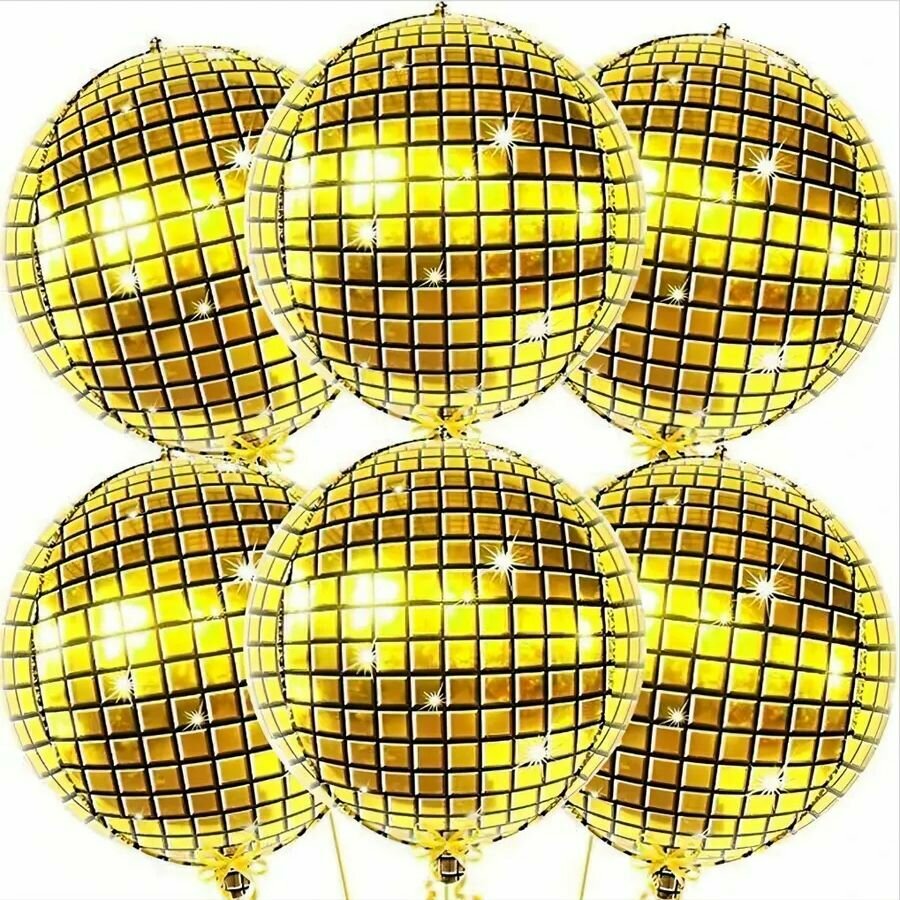 Набор воздушных шаров Диско шар 6шт 55 см