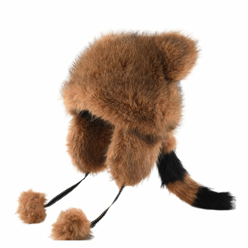 (1 штука) Плюшевые наушники с изображением маленького енота - детские модели