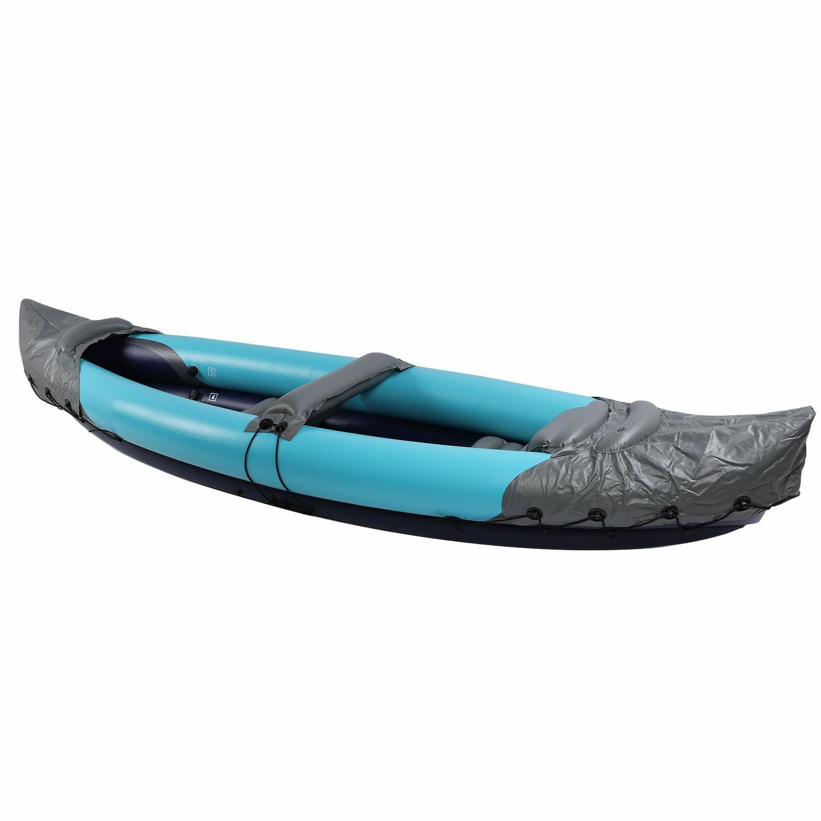 Складной каяк на 2 персоны с защитой от солнца, утолщенный PVC, легкий и портативный, для рыбалки и сплава