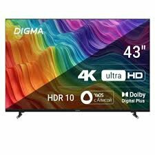 Телевизор LED Digma 43 DM-LED43UBB33 Яндекс. ТВ Frameless Metal черный/черный 4K Ultra HD 60Hz DVB-T