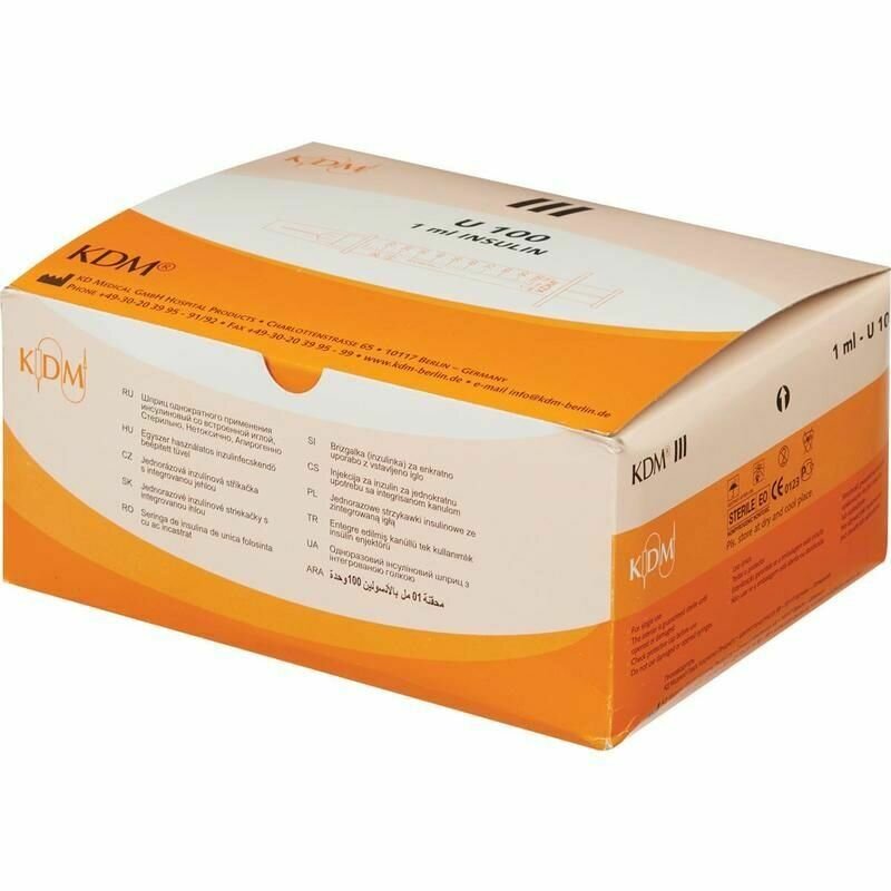 Шприц 1 мл 0,33х12,7 мм трехкомпонентный интегрированная игла, 100 шт