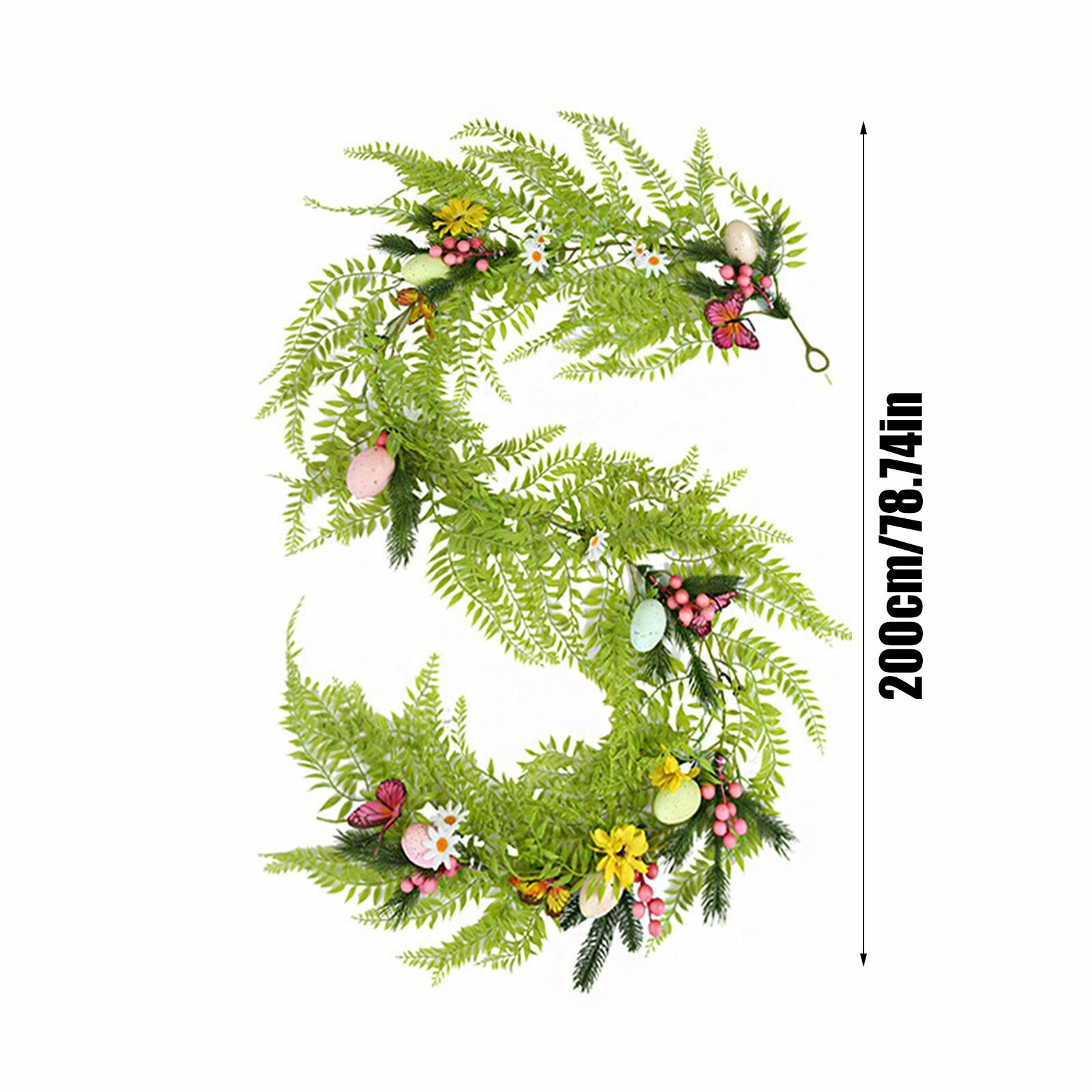 Пасхальная гирлянда с яйцами 200 см для украшения дома, окон и дверей, многоразовый декор