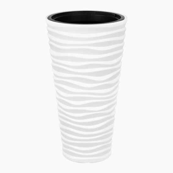 Кашпо EL Casa "Сэнди" 601, 22 л, 30х30х52,5 см, полипропилен, белый (640564)