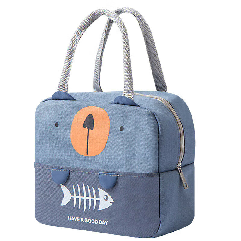 Lohas travel lunch box bag portable insulated rice bag with rice bag lunch bag lunch bag primary school student office worker waterproof storage bag large