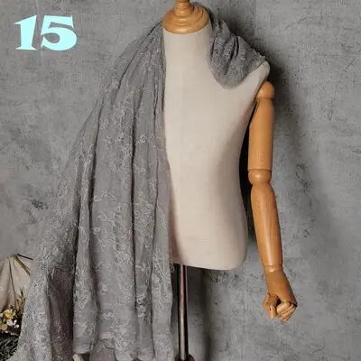 Кружевная ткань шантильи 3 м Серый, color 15