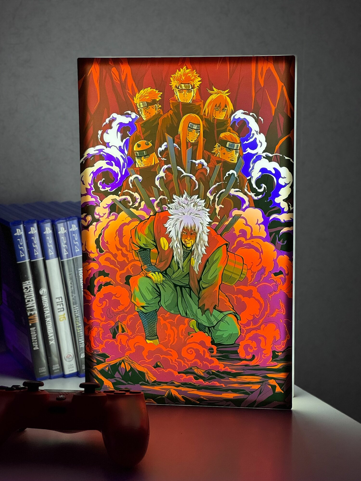 Светильник по аниме сериалу "Naruto: Джирайя" 33см х 20 см, питание от сети