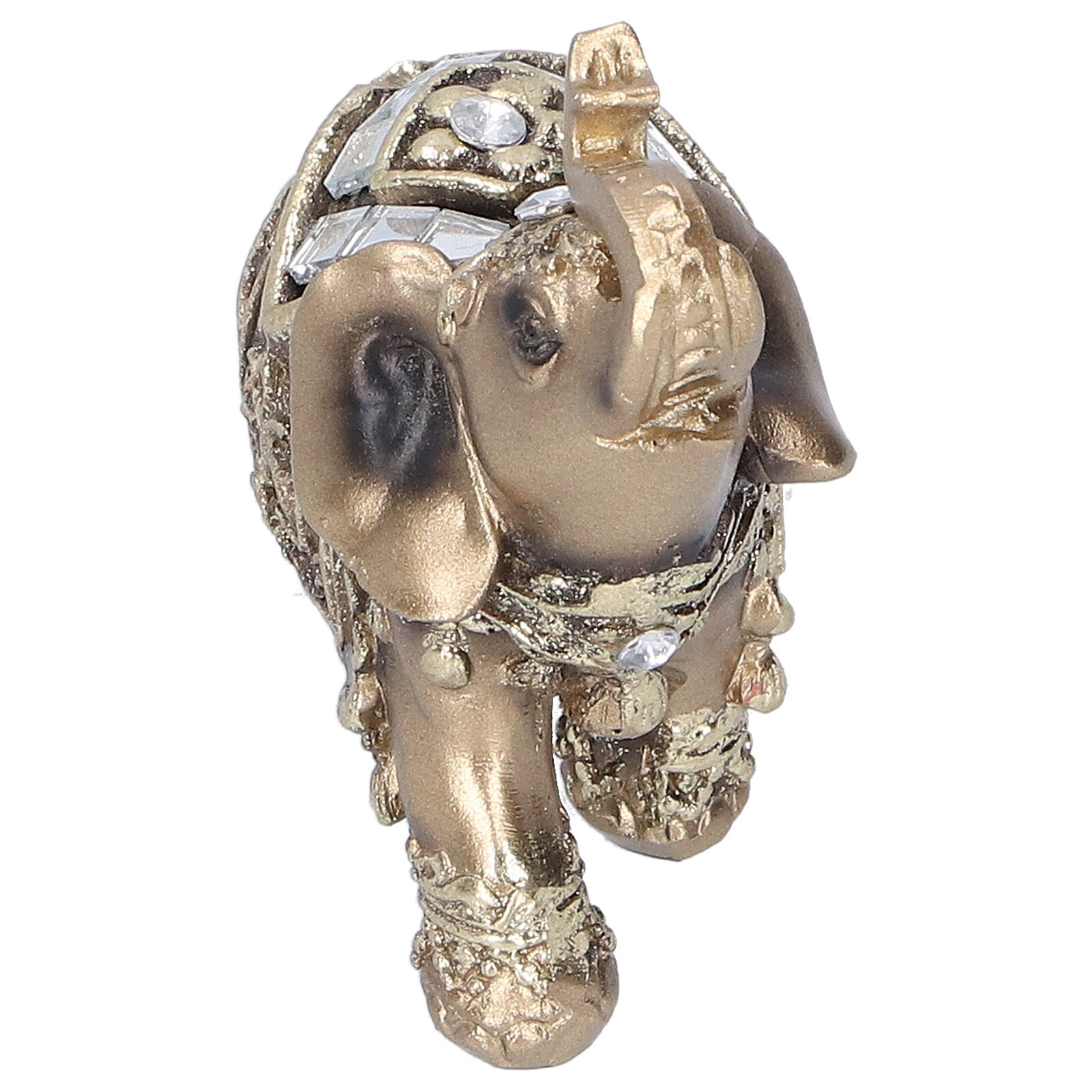 Elephant Statue Figurine Feng Shui Resin Animal Ornament Art Crafts Desktop DecorationGold S 7x3.5x7cm