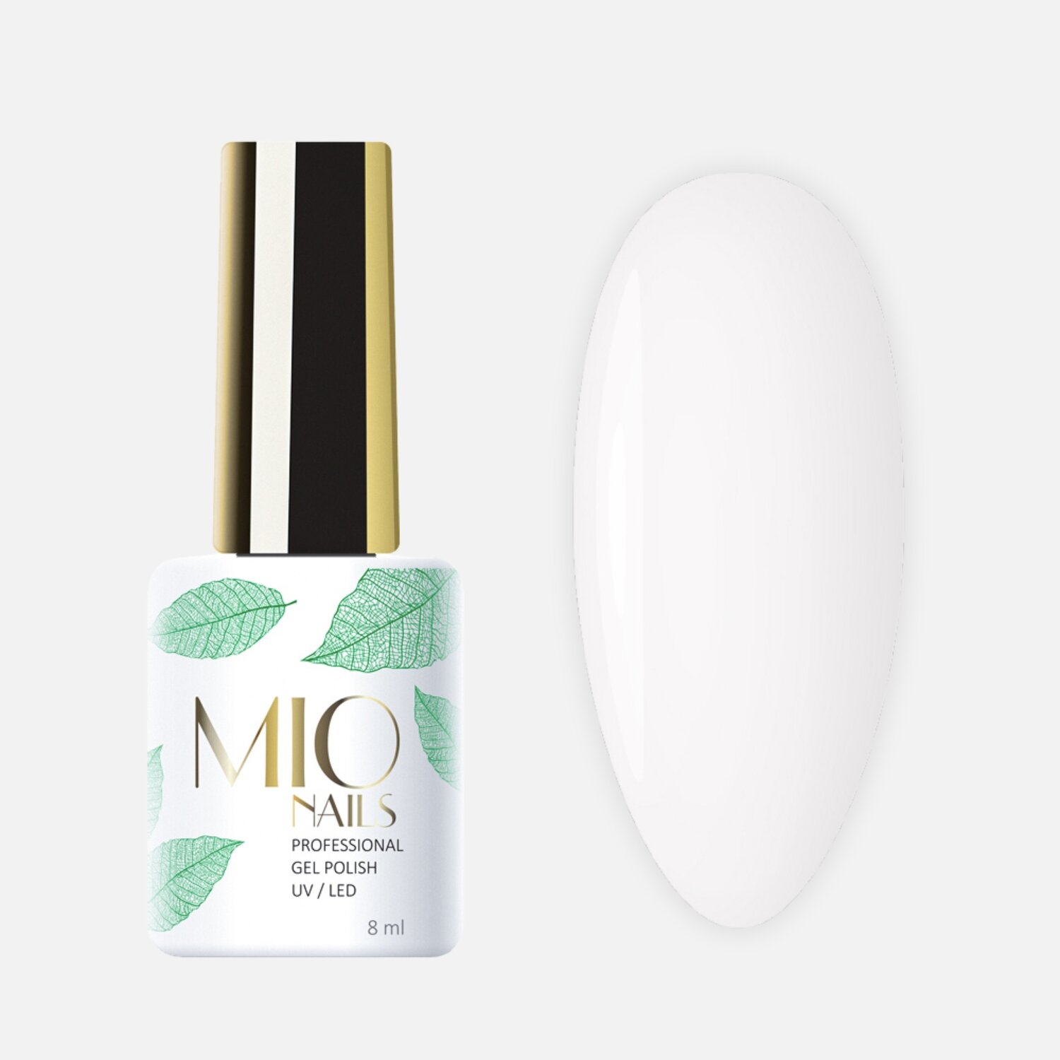 Гель-лак MIO Nails №A-01 Первый снег 8 мл чистый белый без эффектов