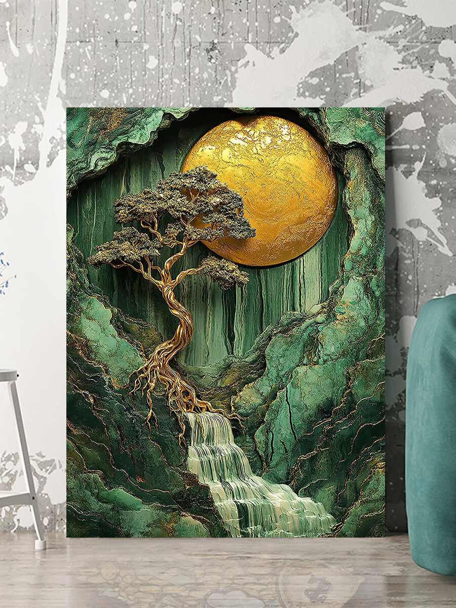 Картина на холсте - "Японский стиль, дерево", 40х60 см.