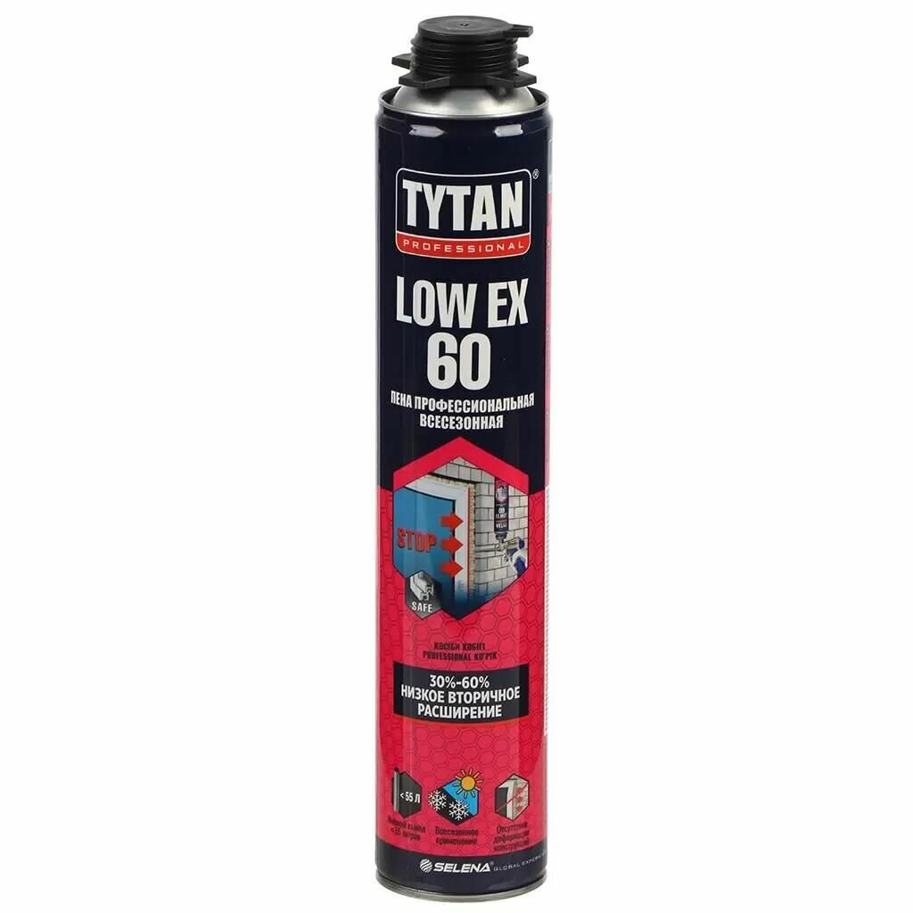 Пена монтажная Tytan Low Expansion 60, профессиональная, 55 л, 750 мл, всесезонная