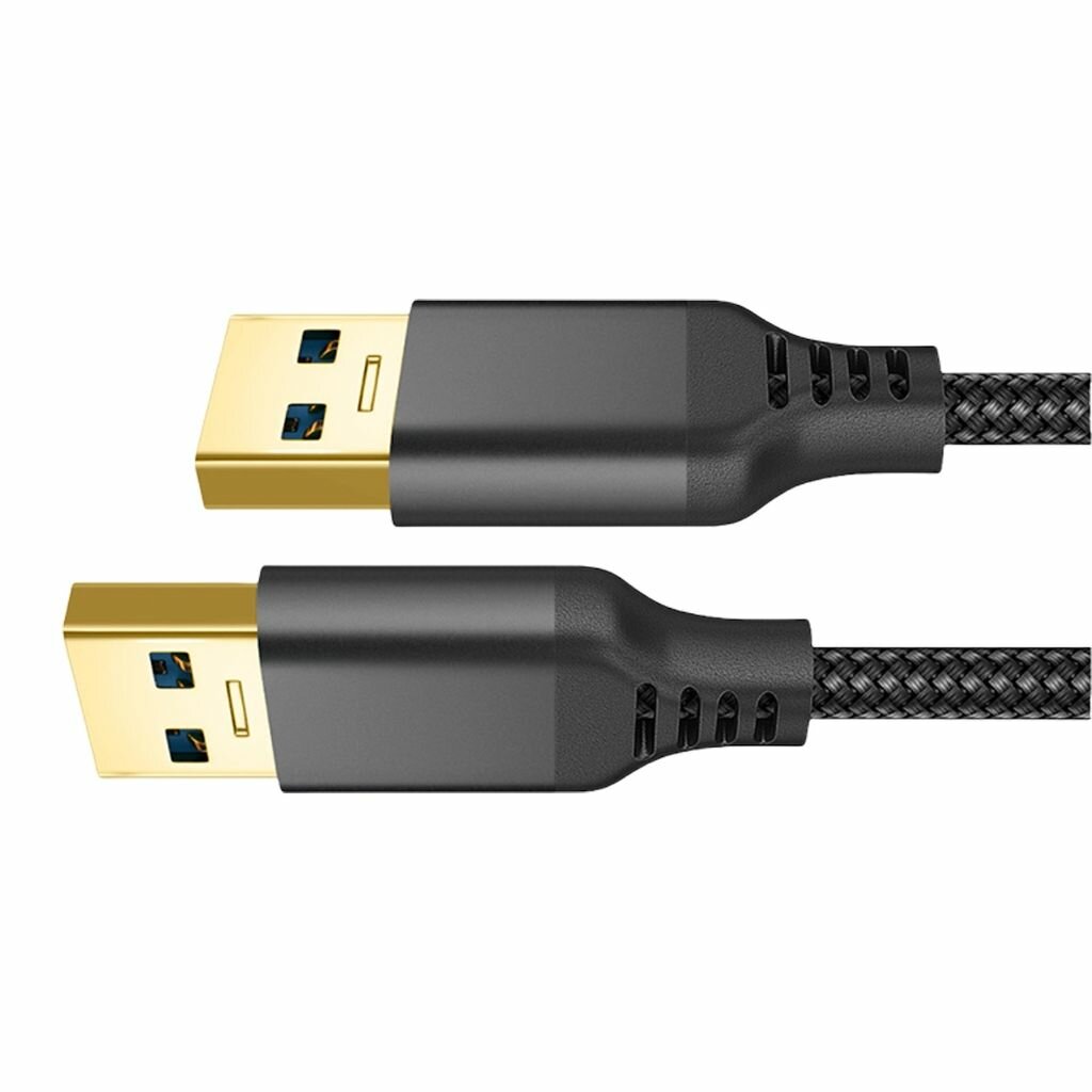 USB 3.0 плетеный кабель для передачи данных с высокой скоростью 5Gbps для принтера, Черный - 2m