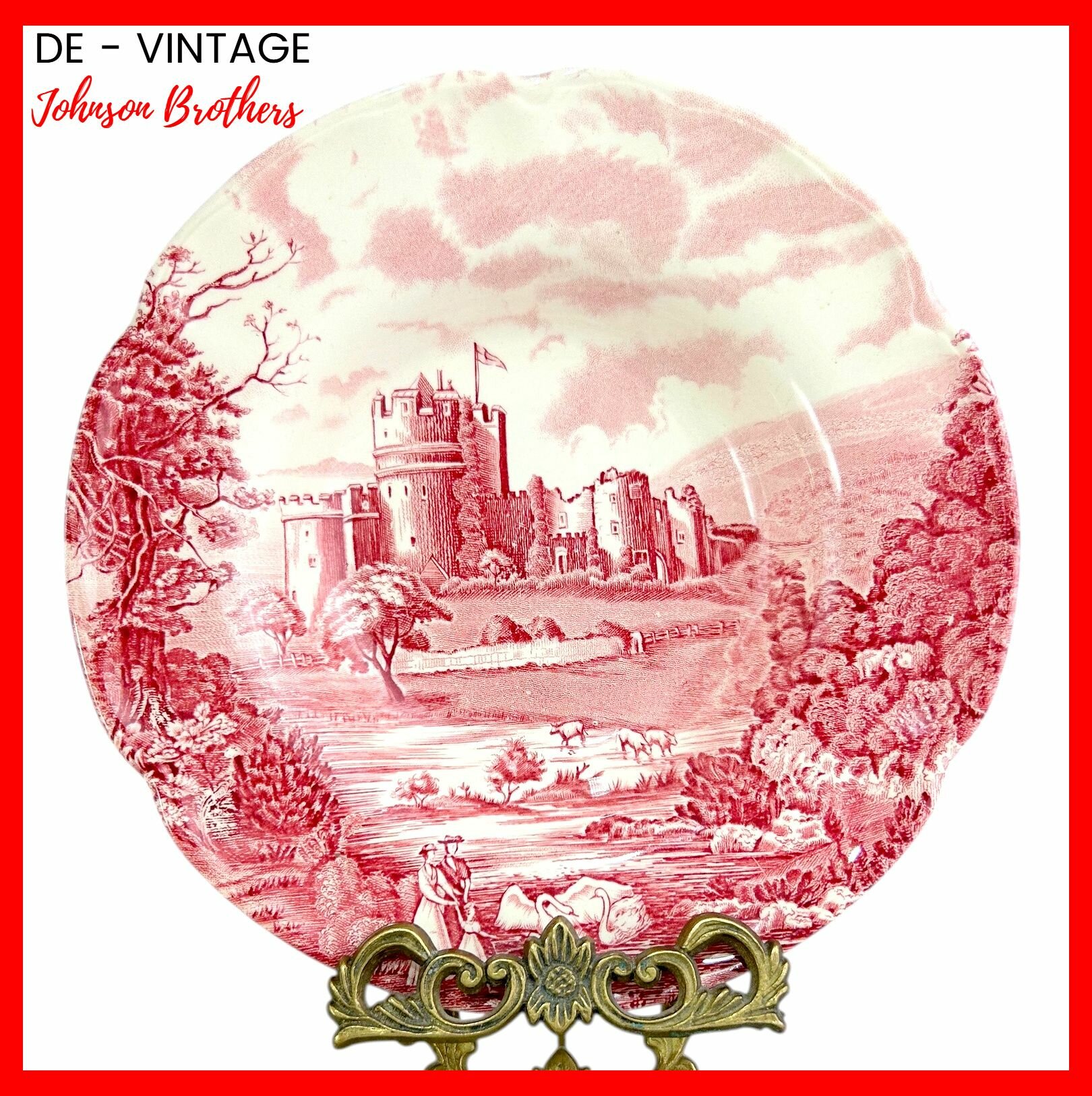 Тарелка винтажная для первого Johnson Brothers, Castle Story. Англия
