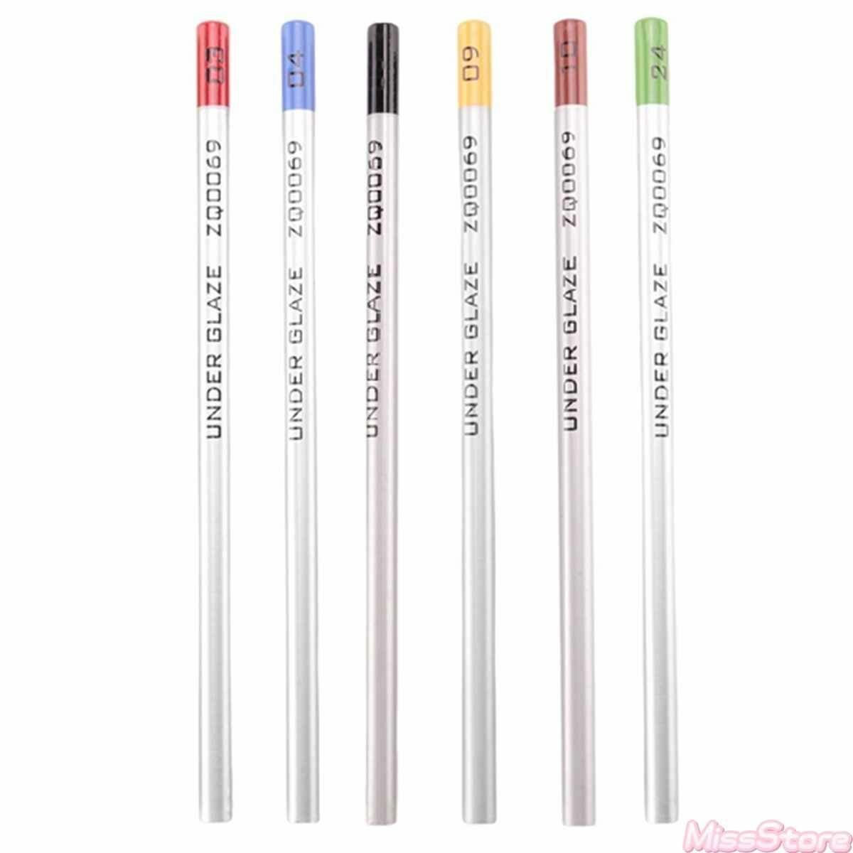 6шт подглазурные карандаши для керамики, декорирования плавленого стекла и подглазурной керамики
