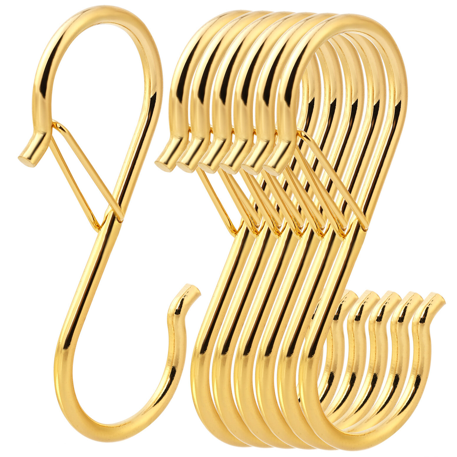 S-образные крючки 9 см (3.55"), золотые, для тяжелых грузов: растений, корзин