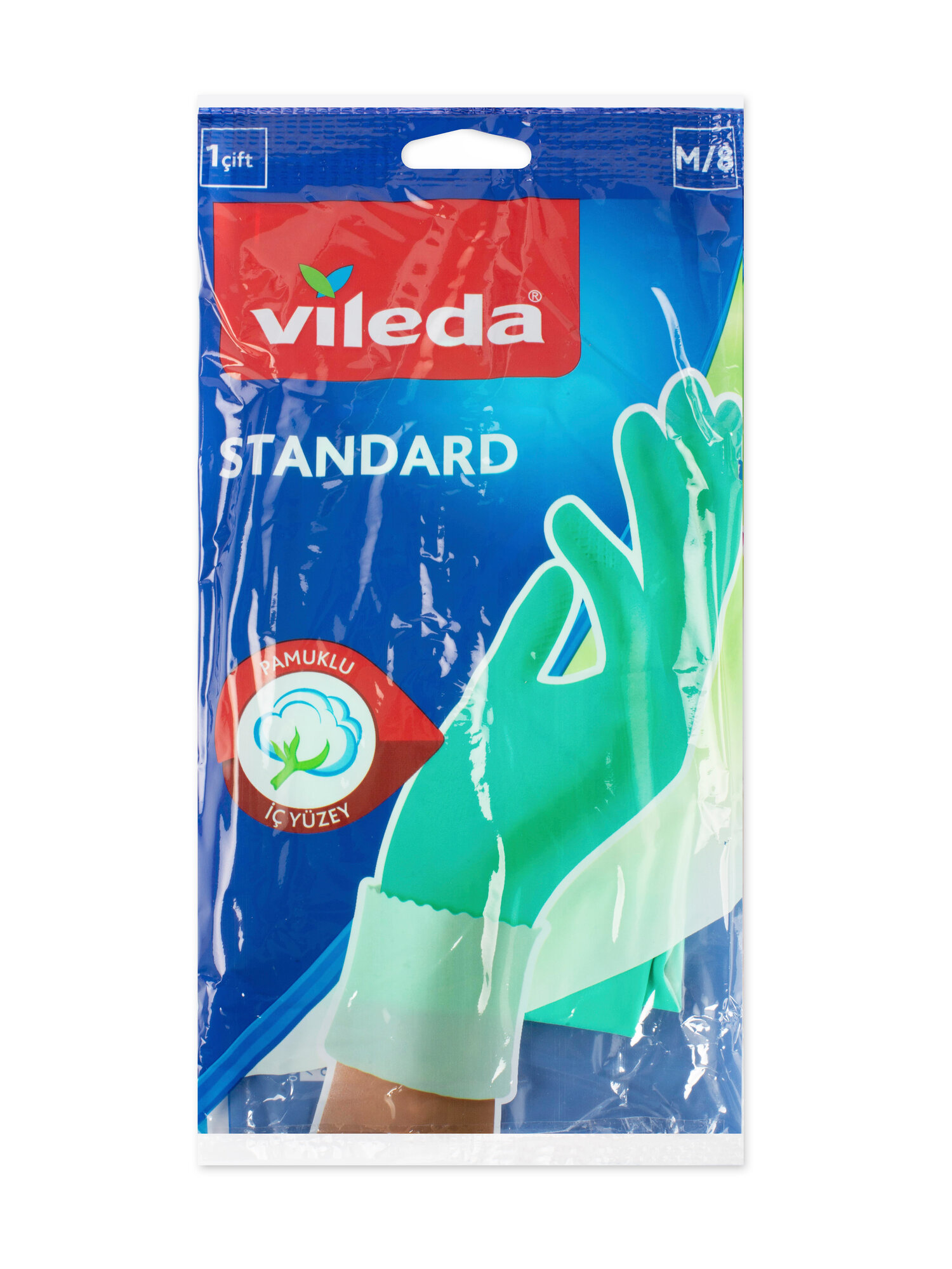 Перчатки хозяйственные универсальные, для уборки Vileda Standard, размер M, 2 пары