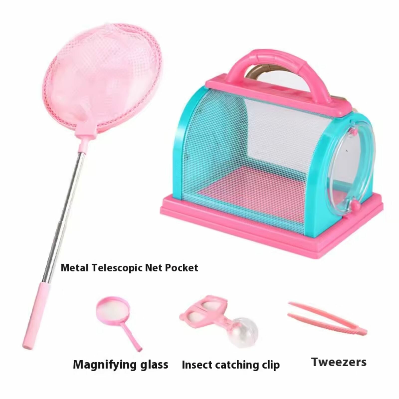 Набор для ловли насекомых: сачок, клетка, сетка для детей 5-10 лет