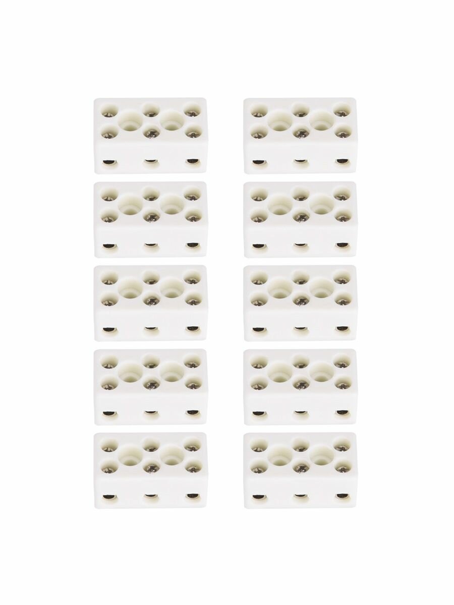 24A 3-контактный керамический клеммный блок, разъем для проводов, 10 шт, устойчивые к высоким температурам, водонепроницаемые электрические разъемы