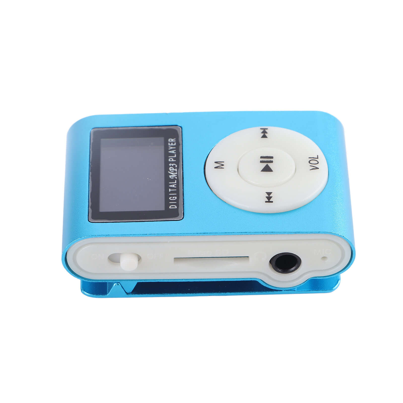 MP3 Music Player 128M Song Card Portable Mini with Metal Shell for Students Sports Running Blue
