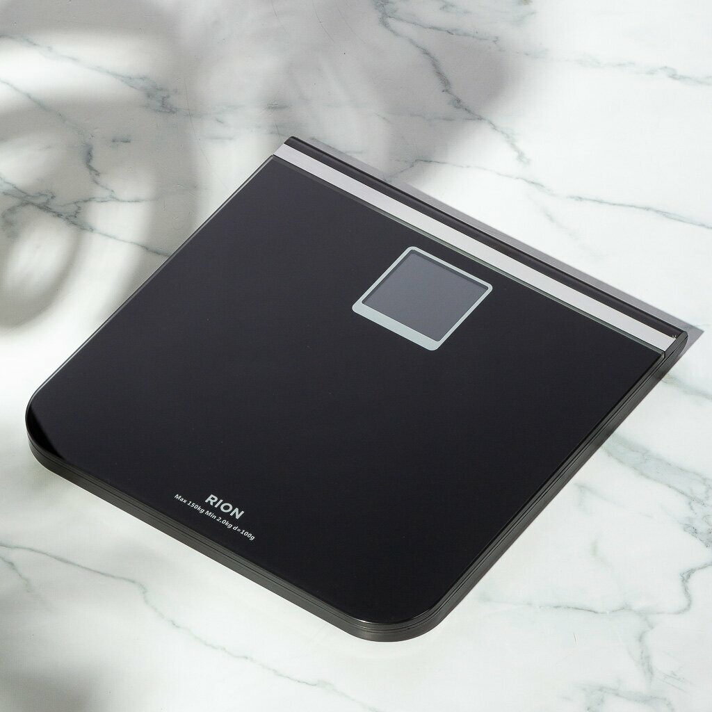 Весы напольные Rion электронные, стекло, до 150 кг, 30.6х30.5 см, LCD-дисплей, черный