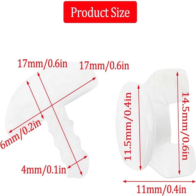 Пластиковые стопоры для штор, белый, 20 шт